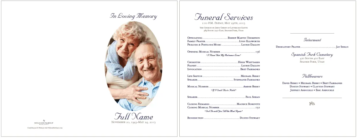 Program Templates - Nelson Family Mortuary | Provo, Heber City, & Orem ...